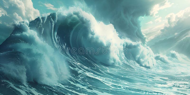 Massive Tsunami Waves, Enormous Tsunami Background - Ai Generated Stock ...