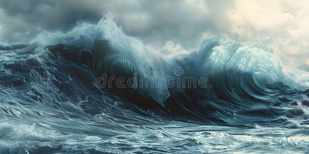 Massive Tsunami Waves, Enormous Tsunami Background - Ai Generated Stock ...