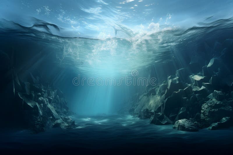 Massive Underwater Iceberg. Generate Ai Stock Photo - Image of north ...