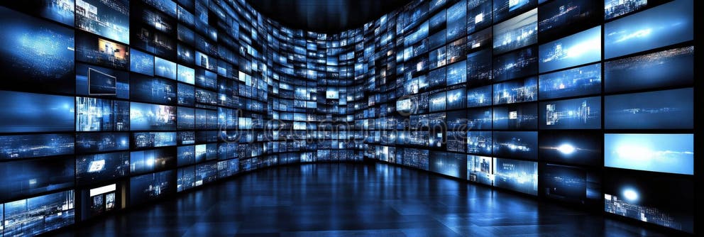 Massive Video Wall Displays Information Stock Illustration ...
