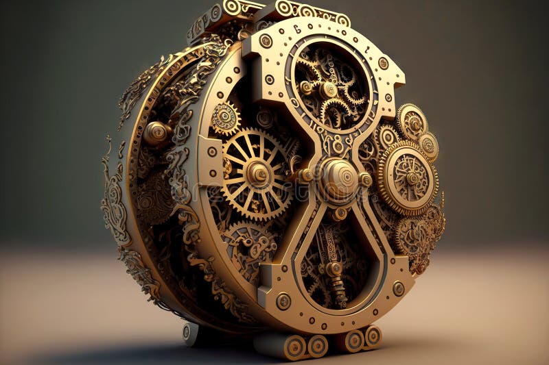 Massive Vintage Mechanical Clock with Disassembled Clockwork Stand on ...