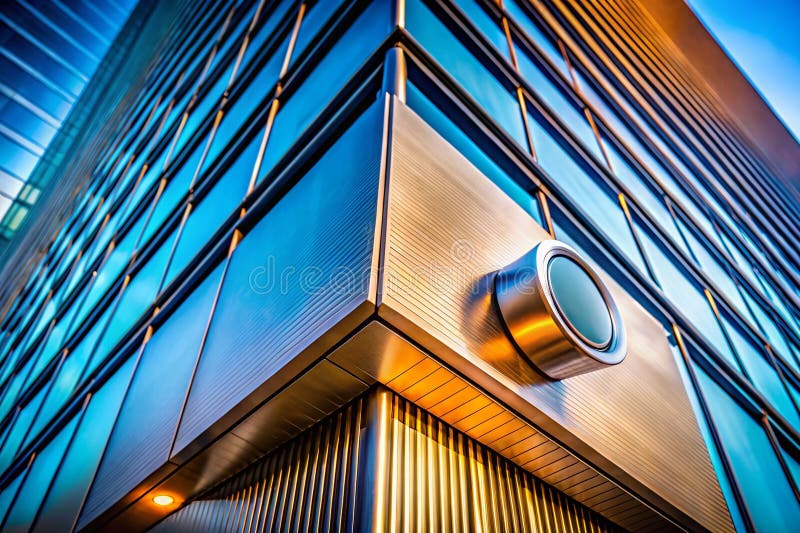 Massive Volume Control Button on a Modern Architectural Facade a ...