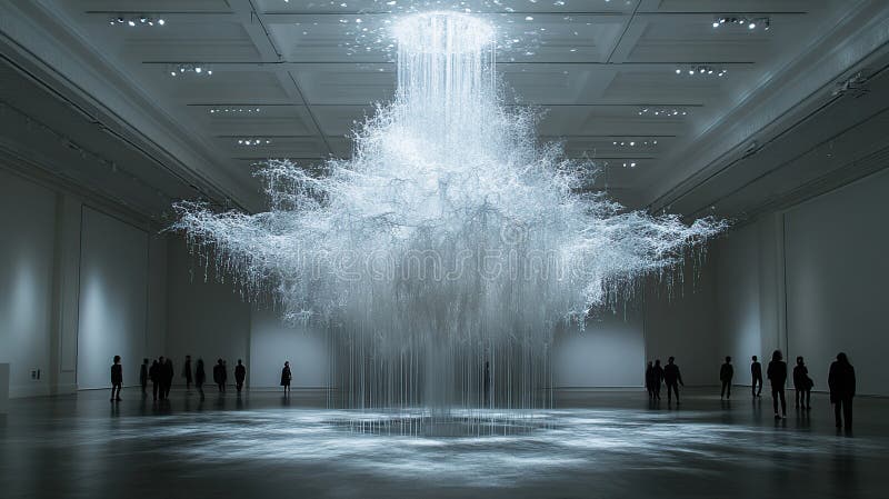 Massive Water Art Installation Stock Illustration - Illustration of ...
