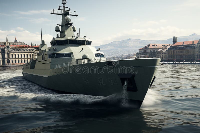 A Massive Watercraft Sails on the Fluid Surface, Under the Open Sky ...