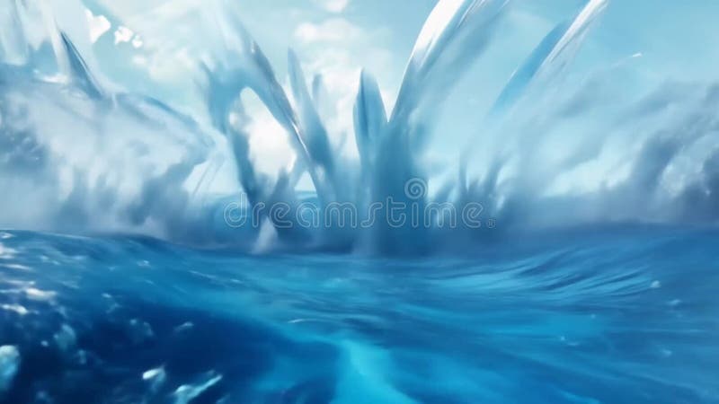 Massive Waves Crashing in a Powerful and Dramatic Ocean Scene Stock ...