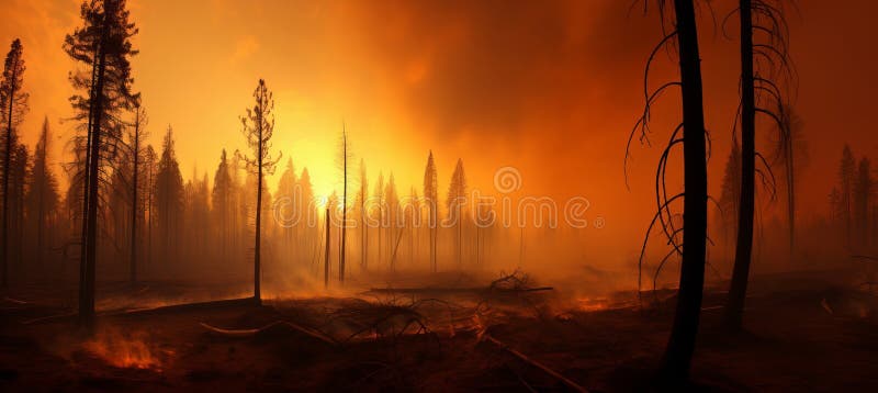 Massive Wildfire Raging through British Columbia, Canada Intense Forest ...