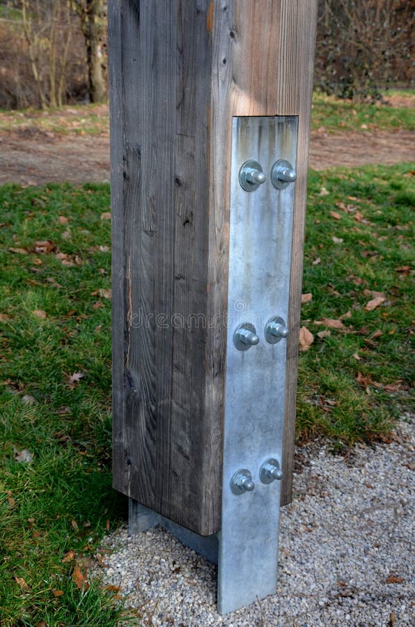 Massive Wood Beams in the Shape of a Square Gate or Frame, Stock Photo ...