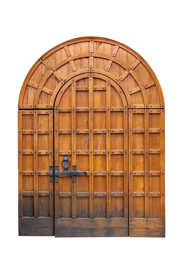 Massive Wooden Doors with Arched Top, Reinforced with Horizontal and ...