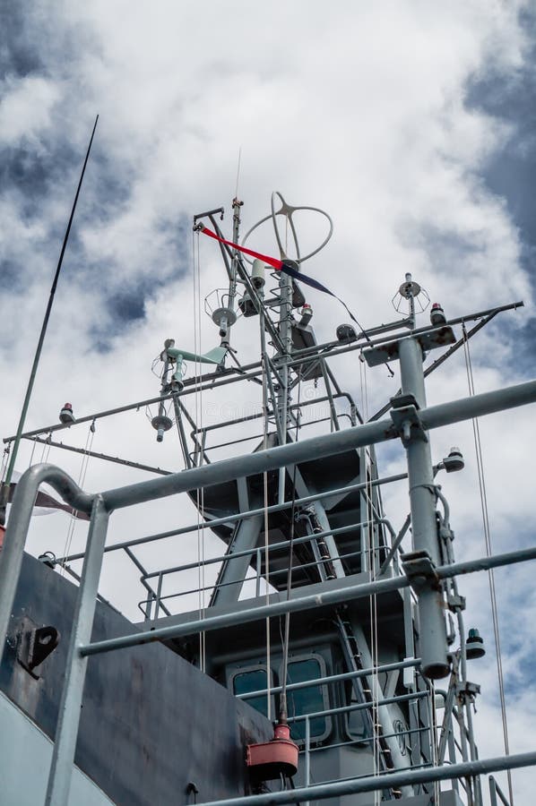 A mast of navy ship stock image. Image of ocean, naval - 57565617