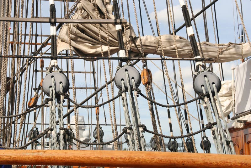 Mast and Rigging stock image. Image of mast, wood, sheave - 15808605