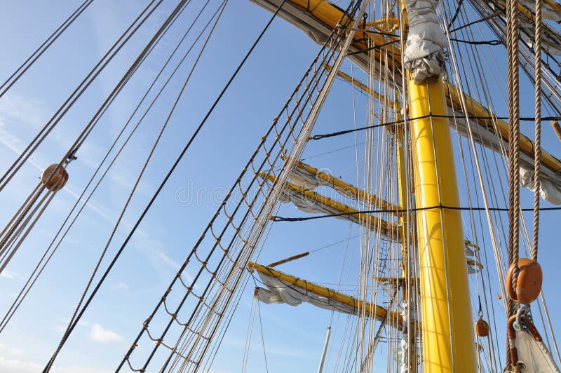 Mast and Rigging of a Windjammer Stock Photo - Image of masts, shrouds ...