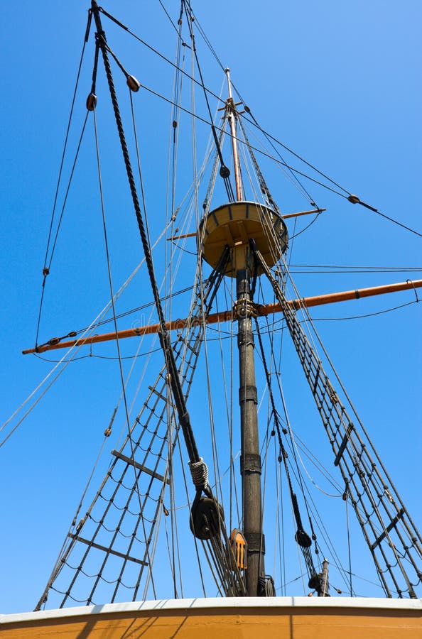 Mast, ropes and gear stock image. Image of ship, rope - 12019823