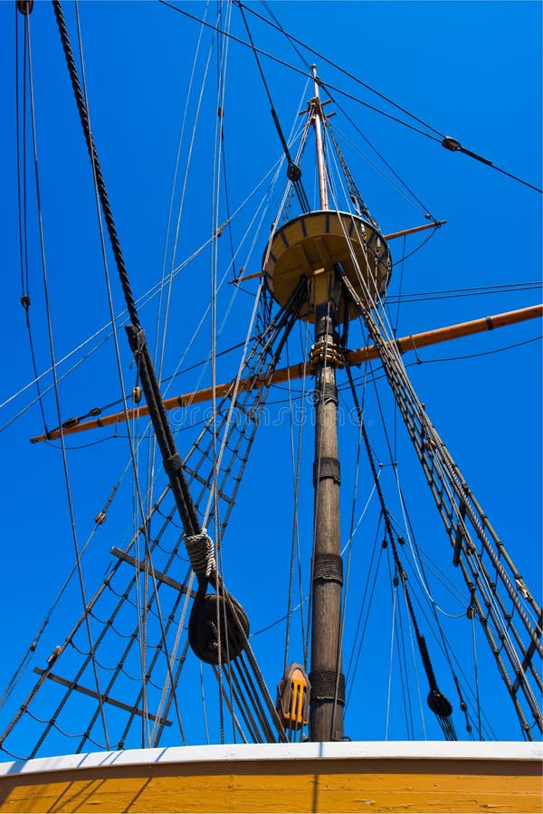 Mast, ropes and gear stock photo. Image of ship, mast - 12020218