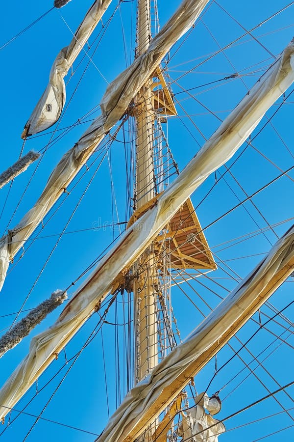 Mast of a Sailing Ship stock photo. Image of pennant - 79067388