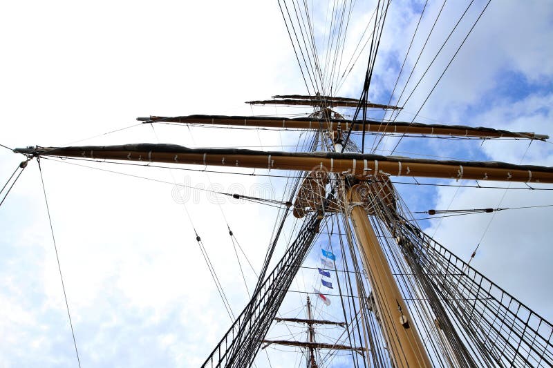 Mast of a Sailing Ship Anchored in Tokyo Bay Editorial Photography ...