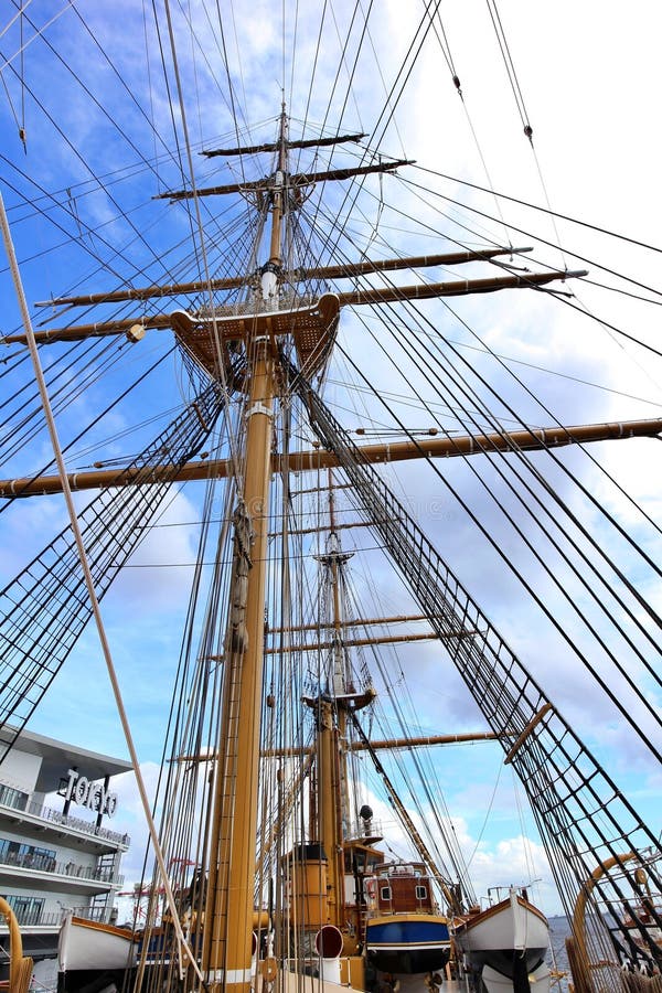 Mast of a Sailing Ship Anchored in Tokyo Bay Editorial Stock Photo ...