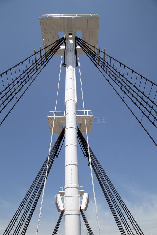 Mast of a sailing ship stock image. Image of outside - 75927433