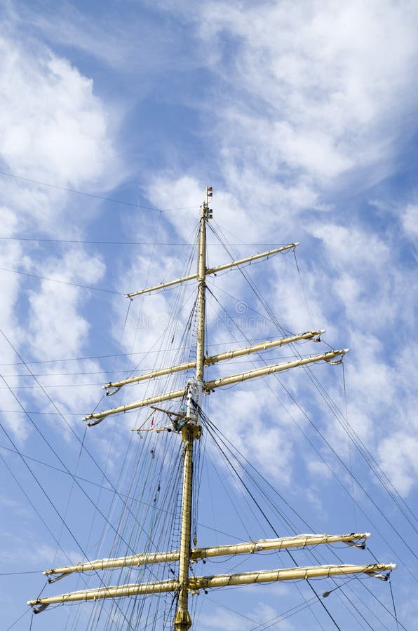 Mast of a sailing ship stock image. Image of nautical - 78695355