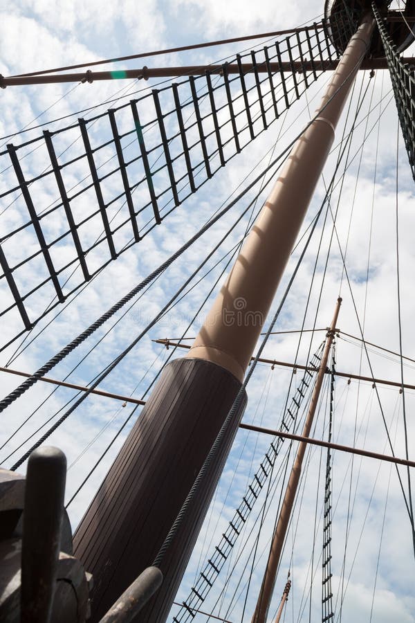 Mast on a Sailing Wooden Ship Stock Image - Image of wood, wooden: 51769765