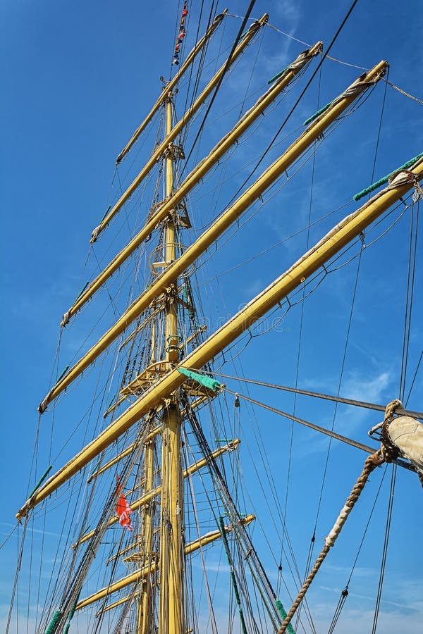 The mast of the ship stock image. Image of steering, mainmast - 63077609