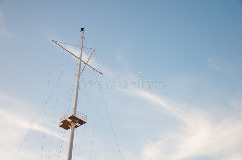 Mast Ship on the Background Stock Image - Image of equipment, guys ...