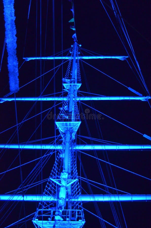 Mast of the Ship with White Sails Stock Image - Image of romantic ...