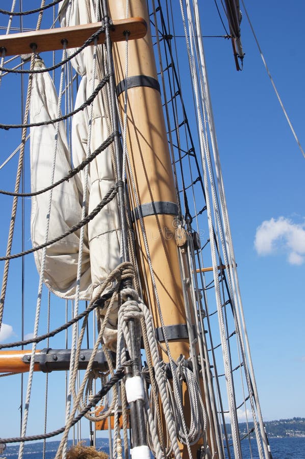 Mast, Yardarms, Rigging and Sails Stock Photo - Image of rigging, boat ...