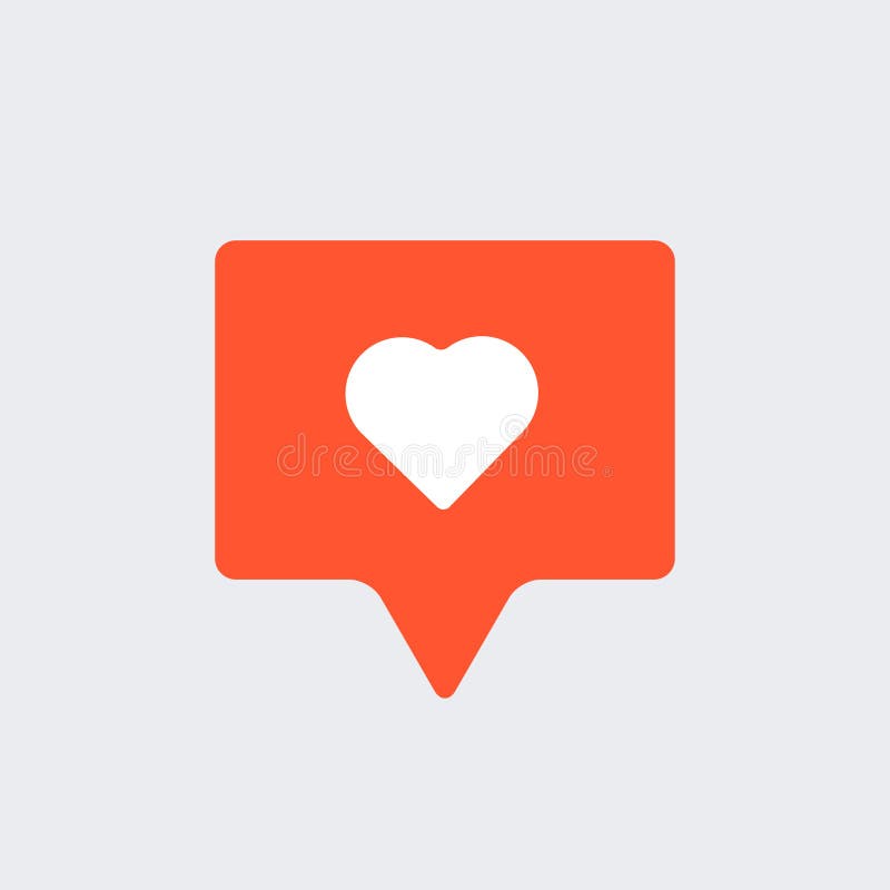New Like Notification. Heart Icon Stock Illustration - Illustration of ...