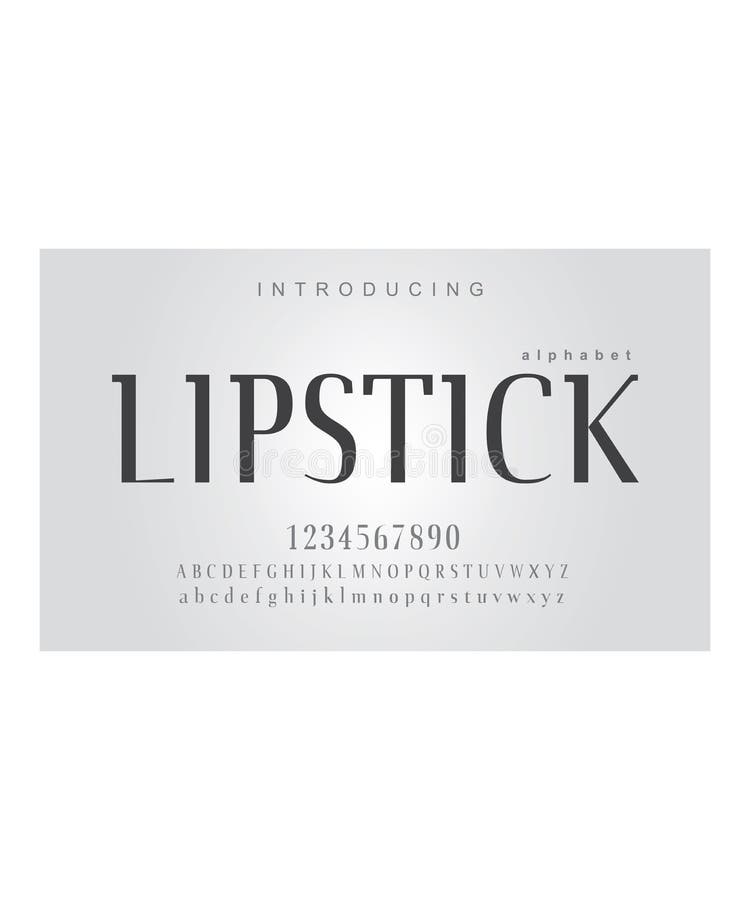 Lipstick Elegant Alphabet Letters Font and Number. Stock Vector ...