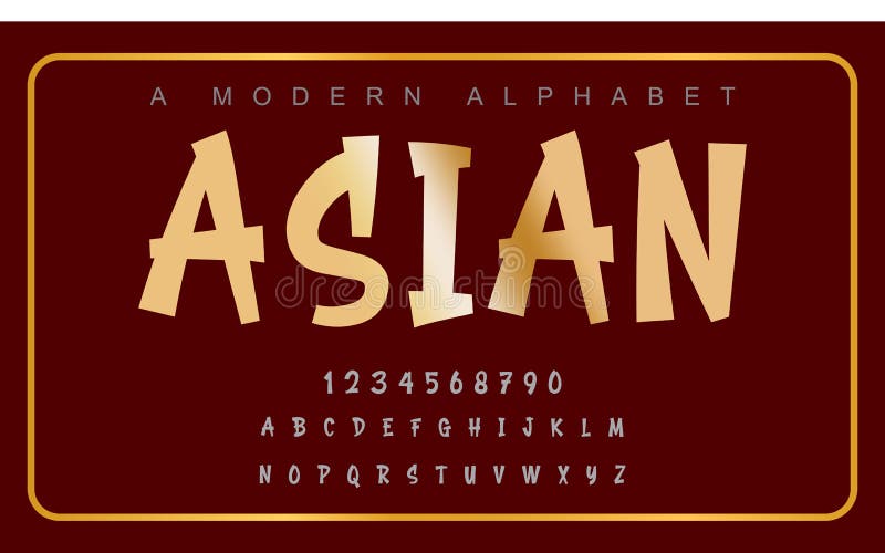Asian Font. Elegant Alphabet Letters Font Set Stock Vector ...