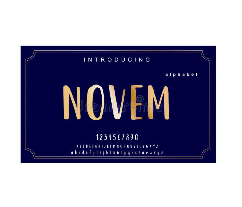 Novem Font. Elegant Alphabet Letters Font Set Stock Vector ...