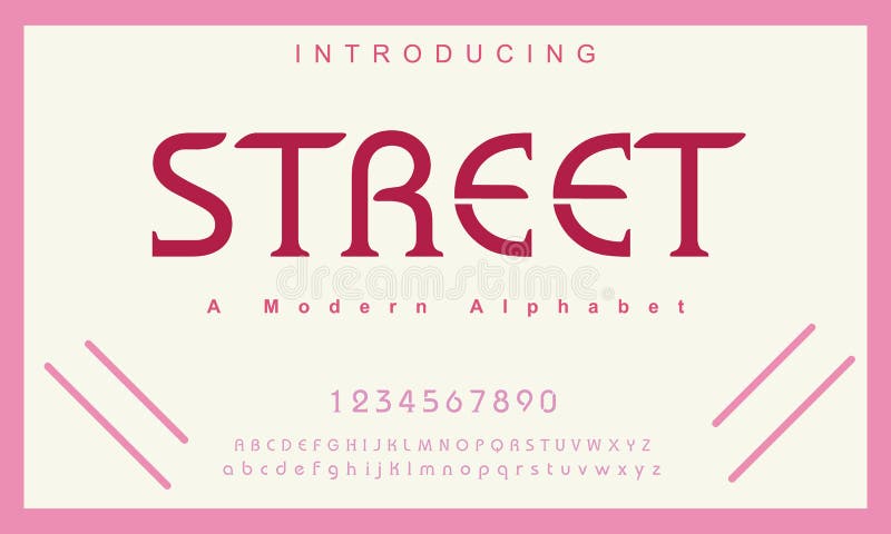 Street Font. Elegant Alphabet Letters Font and Number Stock Vector ...