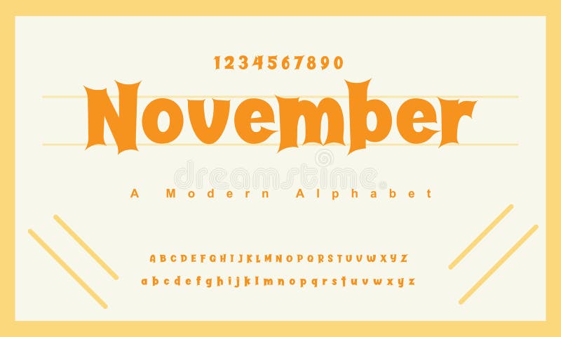 November Font. Elegant Alphabet Letters Font and Number Stock Vector ...