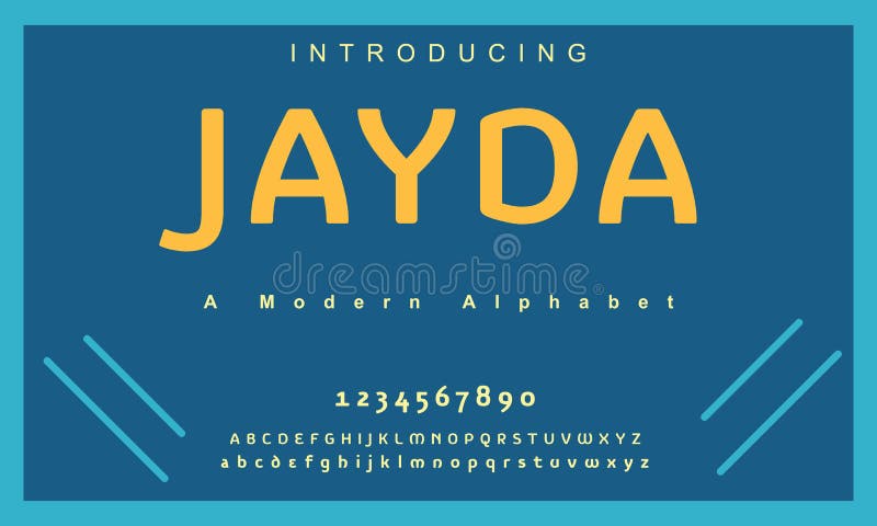 Jayda Font. Elegant Alphabet Letters Font and Number Stock Vector ...