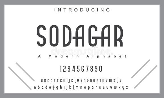 Sodagar Font. Elegant Alphabet Letters Font and Number Stock Vector ...