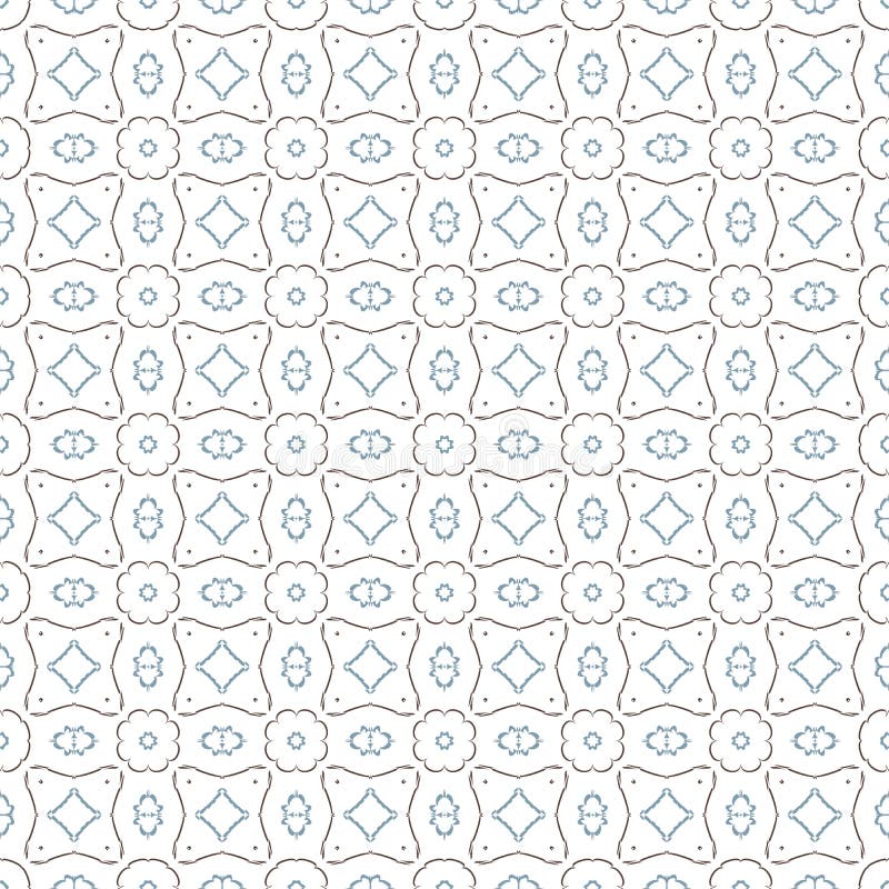 Vintage Damask Diamond Flower Dots Ornament Grid Line Mosaic Geometric ...
