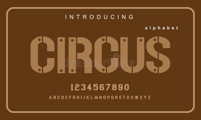 Circus Alphabet Font. 3D Retro Letters and Numbers. Stock Vector ...