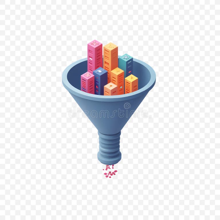Bias Free Data Funnel Transparent Background Stock Photo - Illustration ...