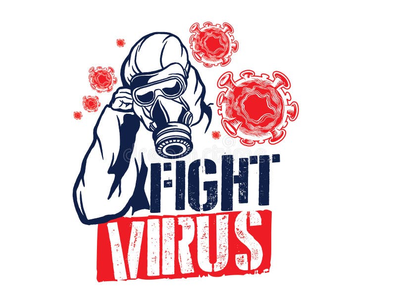Vector Illustration Fight Virus. Cure Corona Virus. People Fight Virus ...