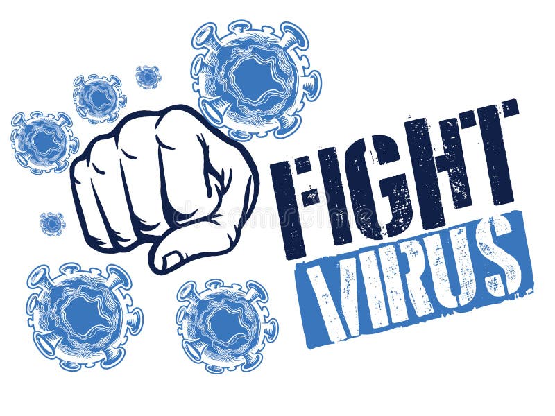 Vector Illustration Fight Virus. Cure Corona Virus. People Fight Virus ...