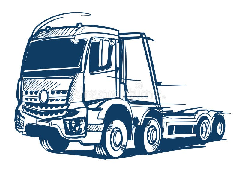 Sketch Logistics and Delivery Poster. Hand Drawn Truck. Stock Vector ...