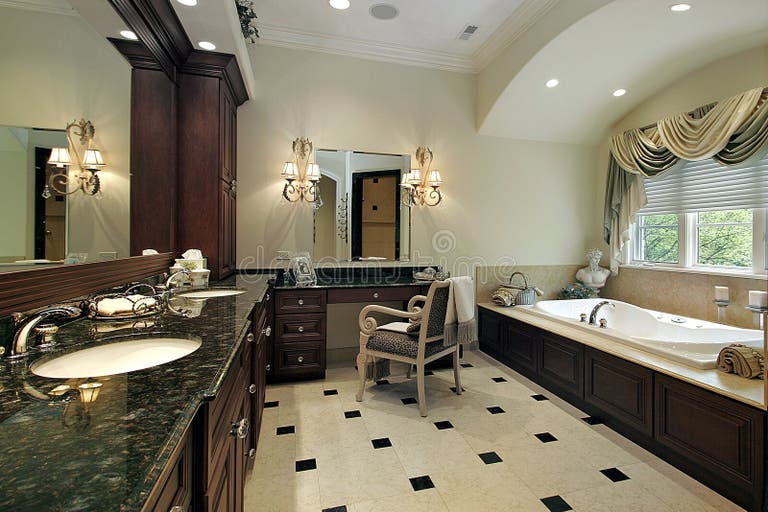 Master bath in luxury home stock image. Image of interior - 12662647