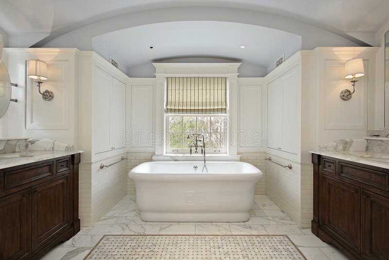 Master bath with columns stock photo. Image of decor - 12174876