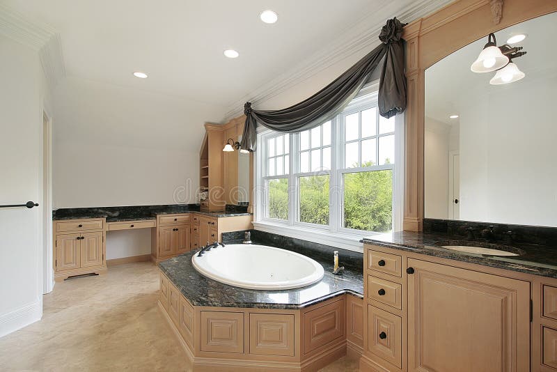 Master Bath with Tub Columns Stock Image - Image of home, sink: 12662817
