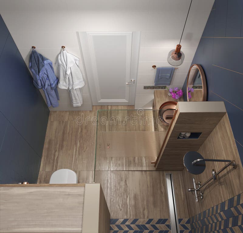 Master Bathroom Design Ideas Aerial 3D Render Stock Illustration ...