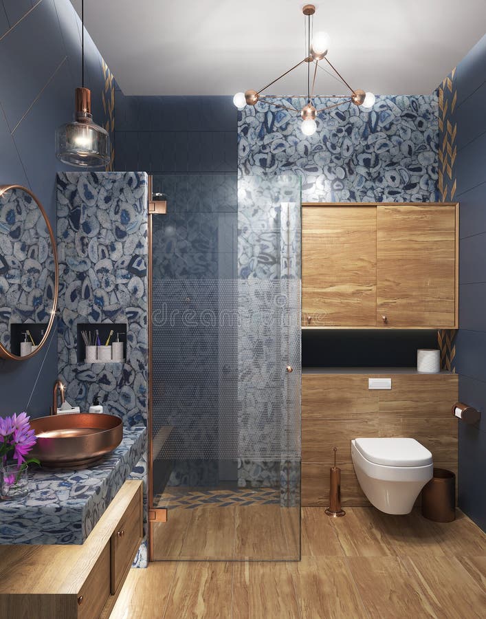 Master Bathroom Design Ideas 3D Render Stock Illustration ...