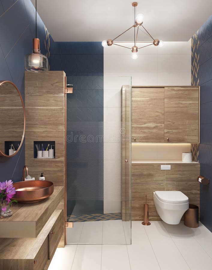 Master Bathroom Design Ideas 3D Render Stock Illustration ...