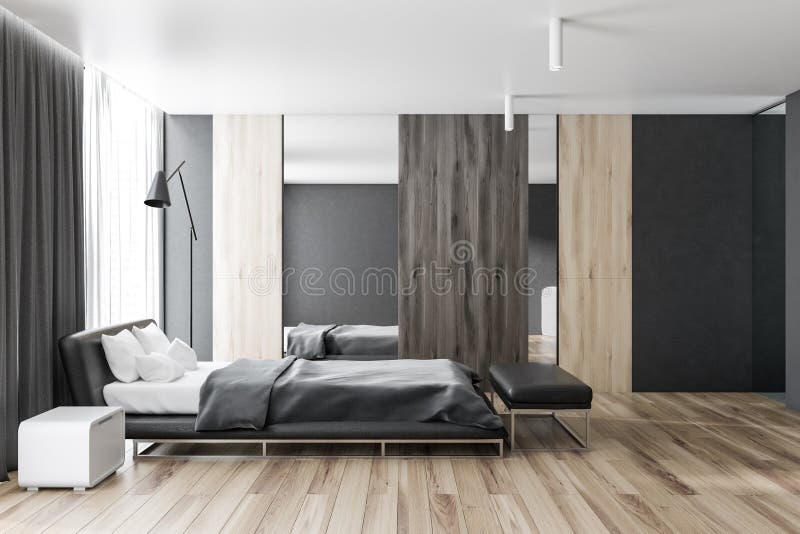 Master Bedroom Interior, Side View Stock Illustration - Illustration of ...
