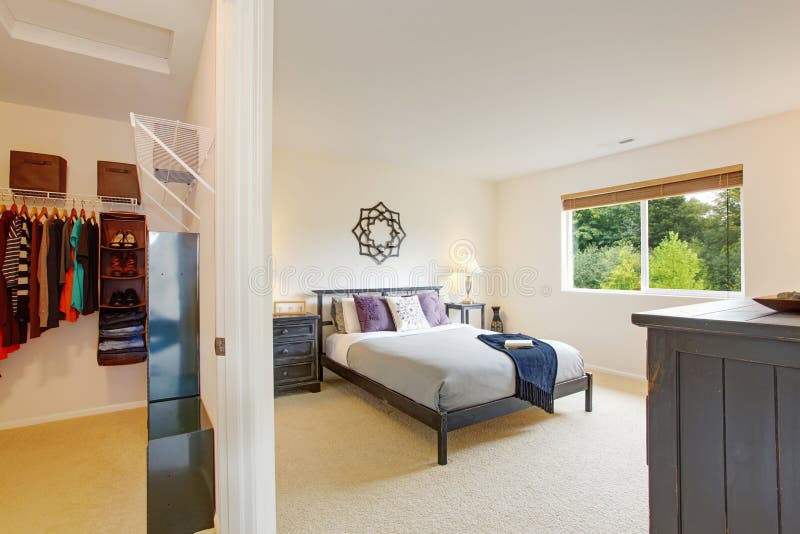 Master Bedroom Interior with Walk-in Closet Stock Image - Image of idea ...