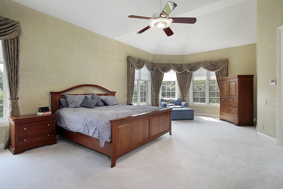 Master Bedroom in Luxury Home Stock Photo - Image of lamp, couch: 12662862